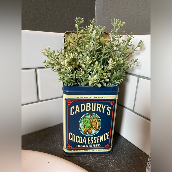 Vintage | Accents | Vintage Cadbury Canister With Fake Plant | Poshmark
